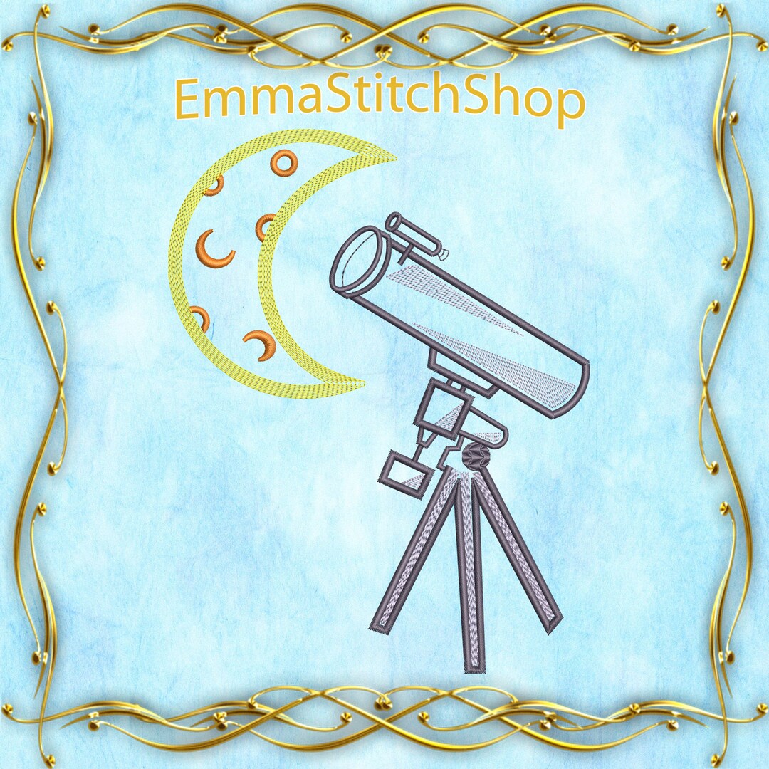 Telescope Stitch Machine Embroidery Designs Gift Friends Space ...