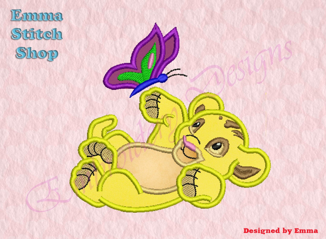 Simba Applique Embroidery Designs, Cartoon Lion Embroidery Designs ...