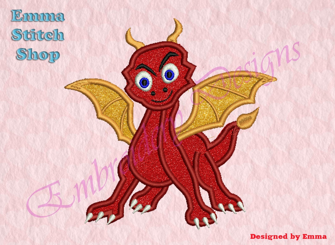 Dragon Applique Embroidery Designs, Dragon Embroidery Designs, Red ...