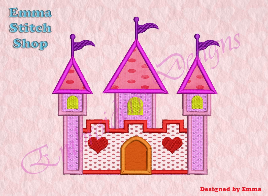 Castle Princess Applique Embroidery Designs, Castle Machine Embroidery ...
