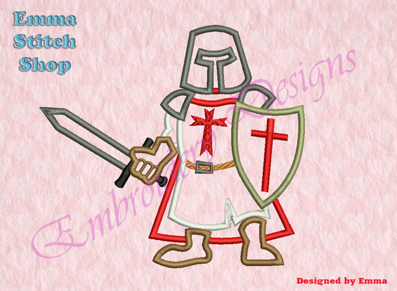 Templar Knight Machine Applique Embroidery Designs Knight | Etsy