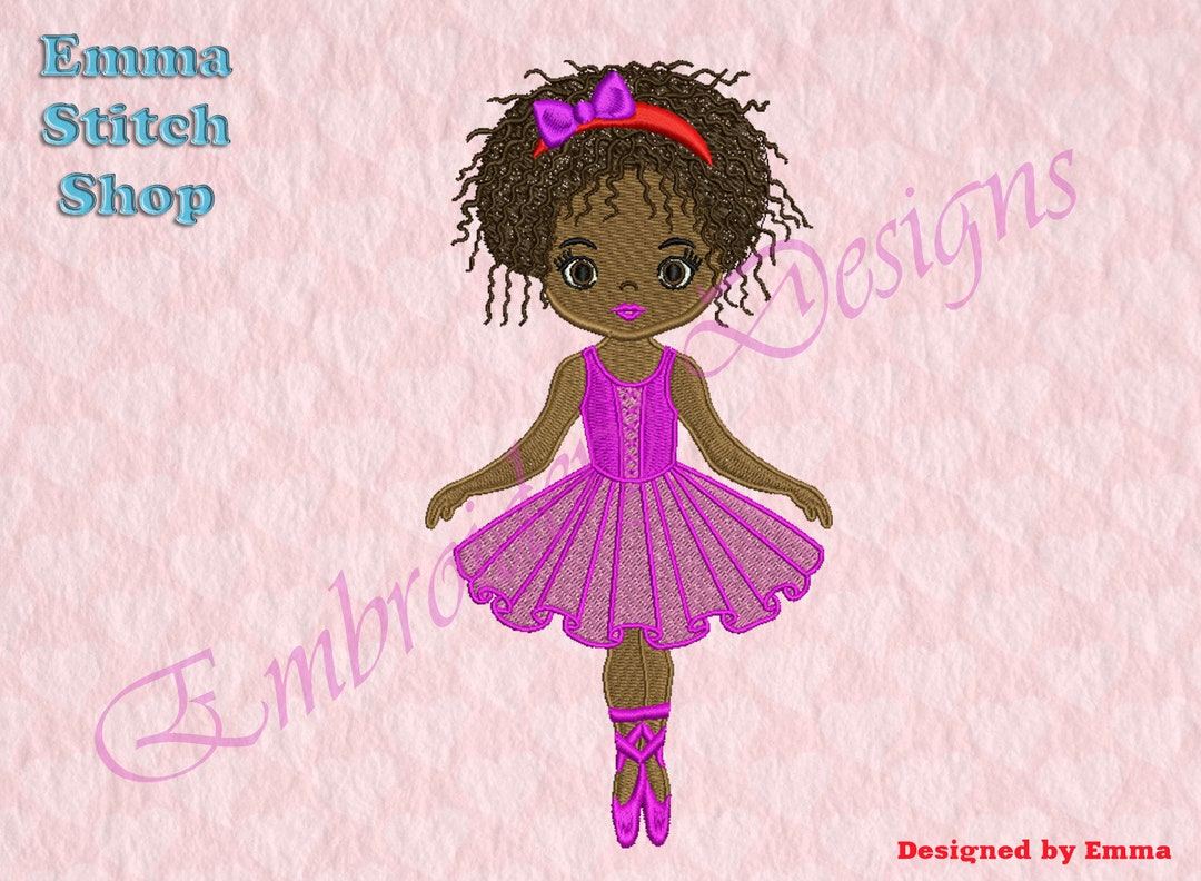 Ballerine Girl Fill Embroidery Designs, Beautiful Girl Embroidery ...