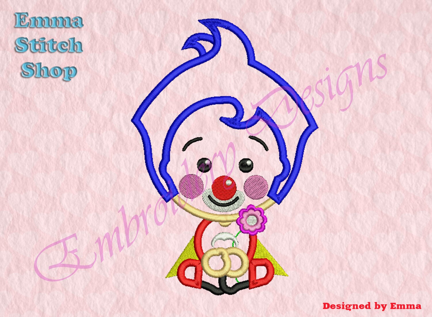 Cute Clown Applique Embroidery Designs, Clown Embroidery Designs ...