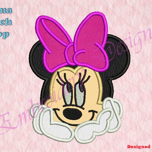 Minnie Mouse Digital Embroidery Machine Applique Design File - Etsy
