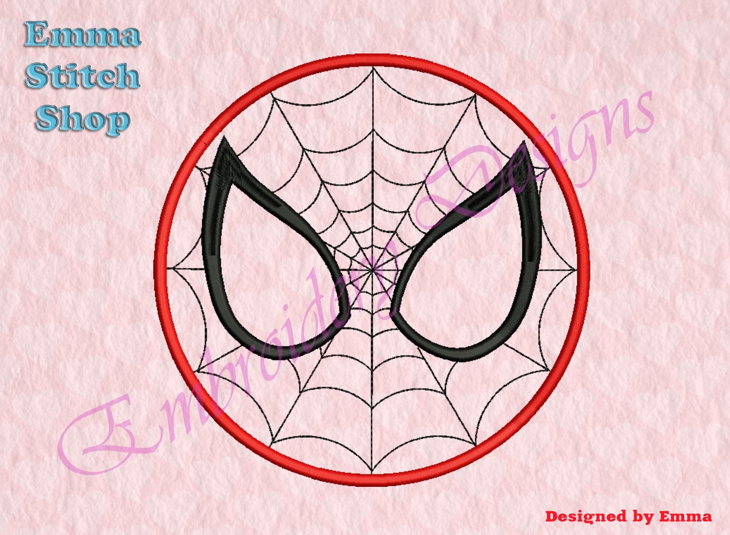 Web Man Face Applique Embroidery Designs Web Man Logo | Etsy