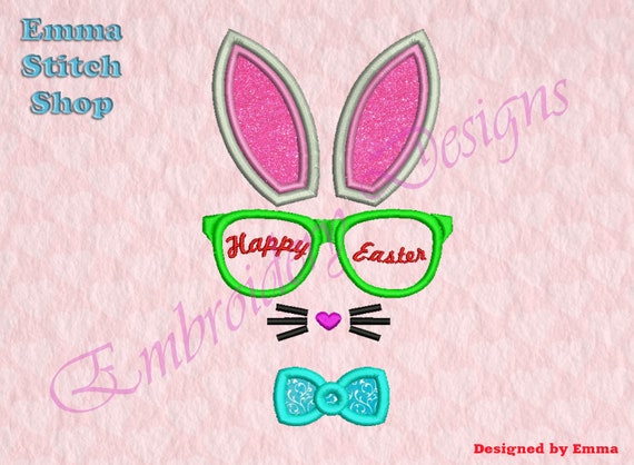 Easter Bunny Applique Embroidery Designs Bunny Machine | Etsy