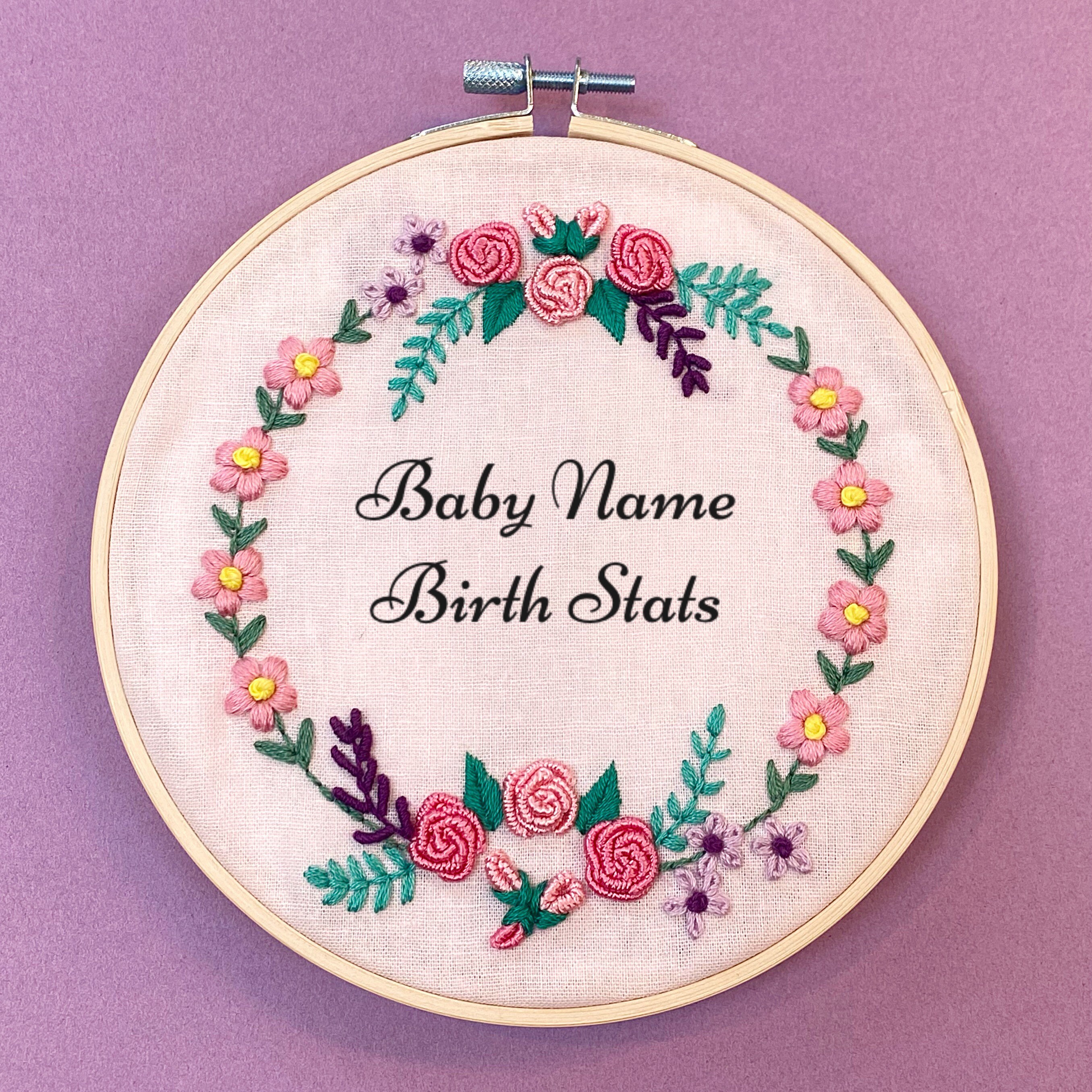 Personalized Baby Girl Name Hoop Baby Girl Embroidery Custom - Etsy