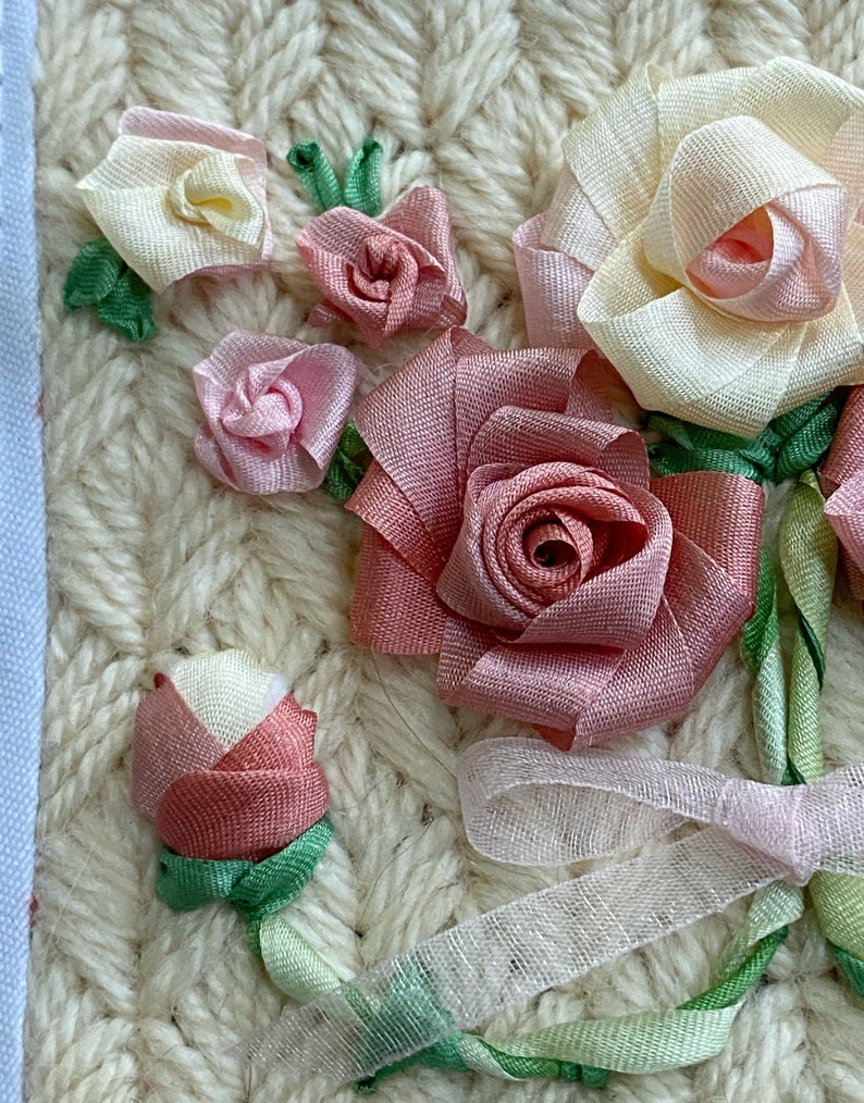 Lavender Sachet Bag Pink Ribbon Embroidery Flowers Elegant - Etsy