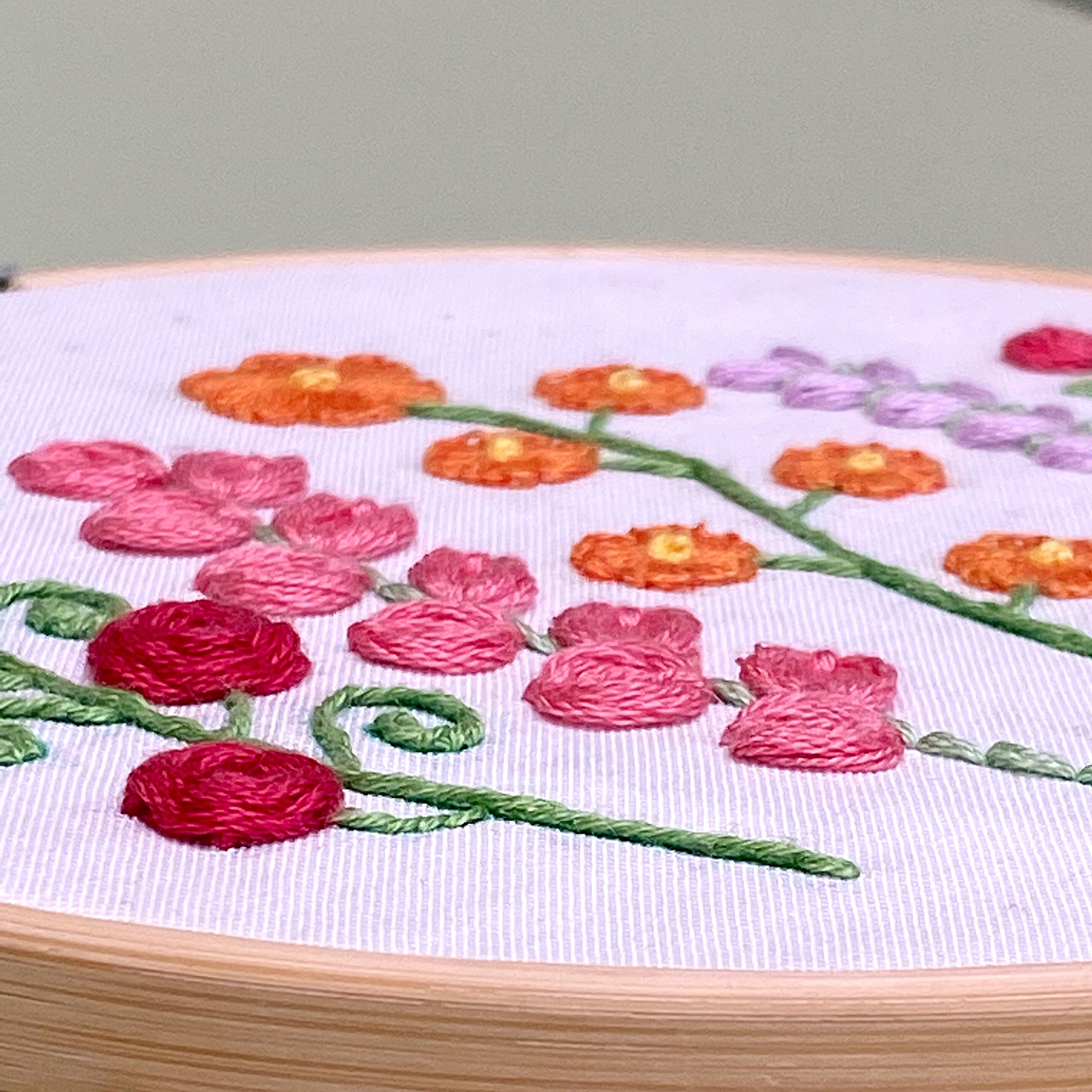 Beginner Three Dimensional Embroidery Kit, Blooming Flowers Kit, Modern ...