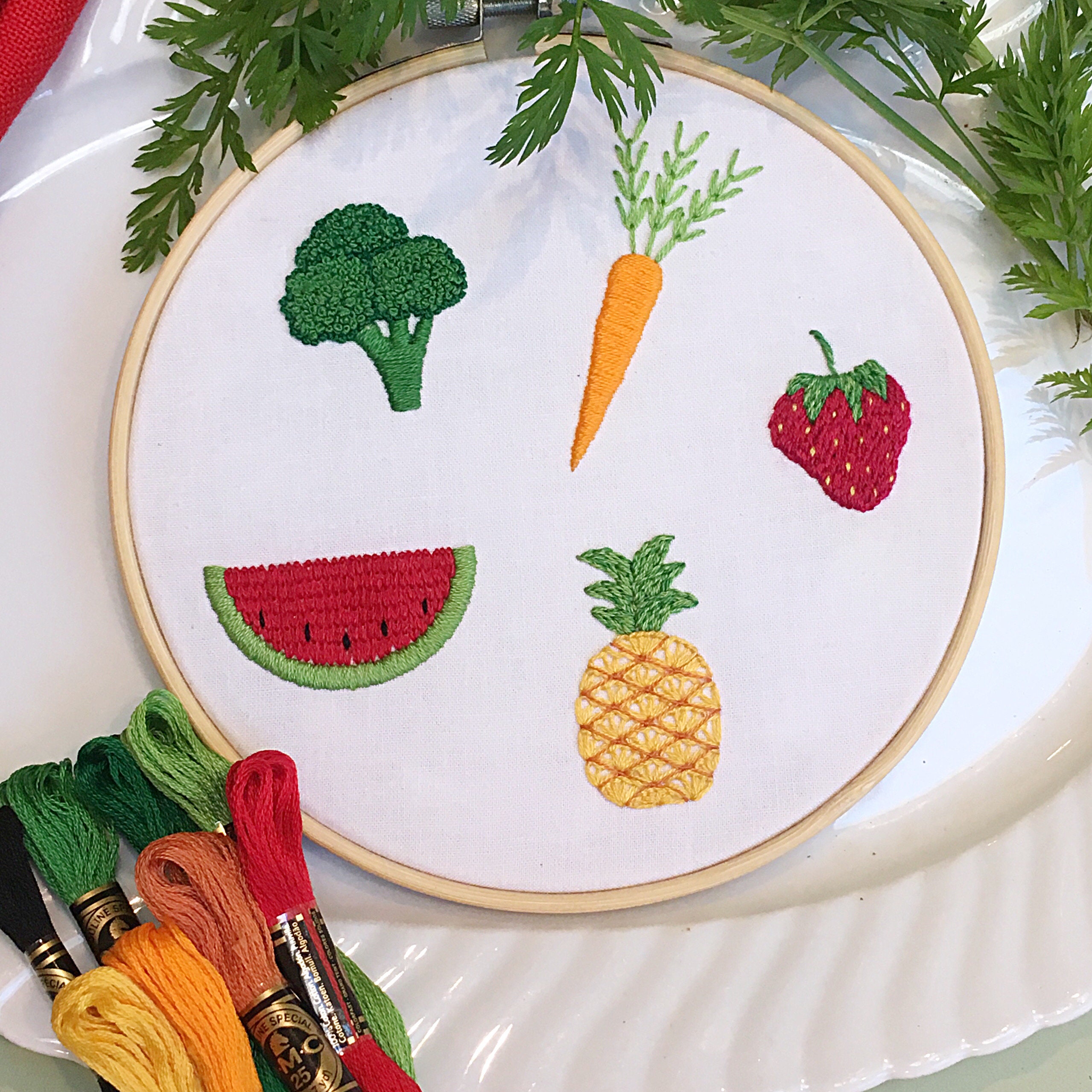 PDF Hand Embroidery Pattern Fruits and Vegetables Digital - Etsy
