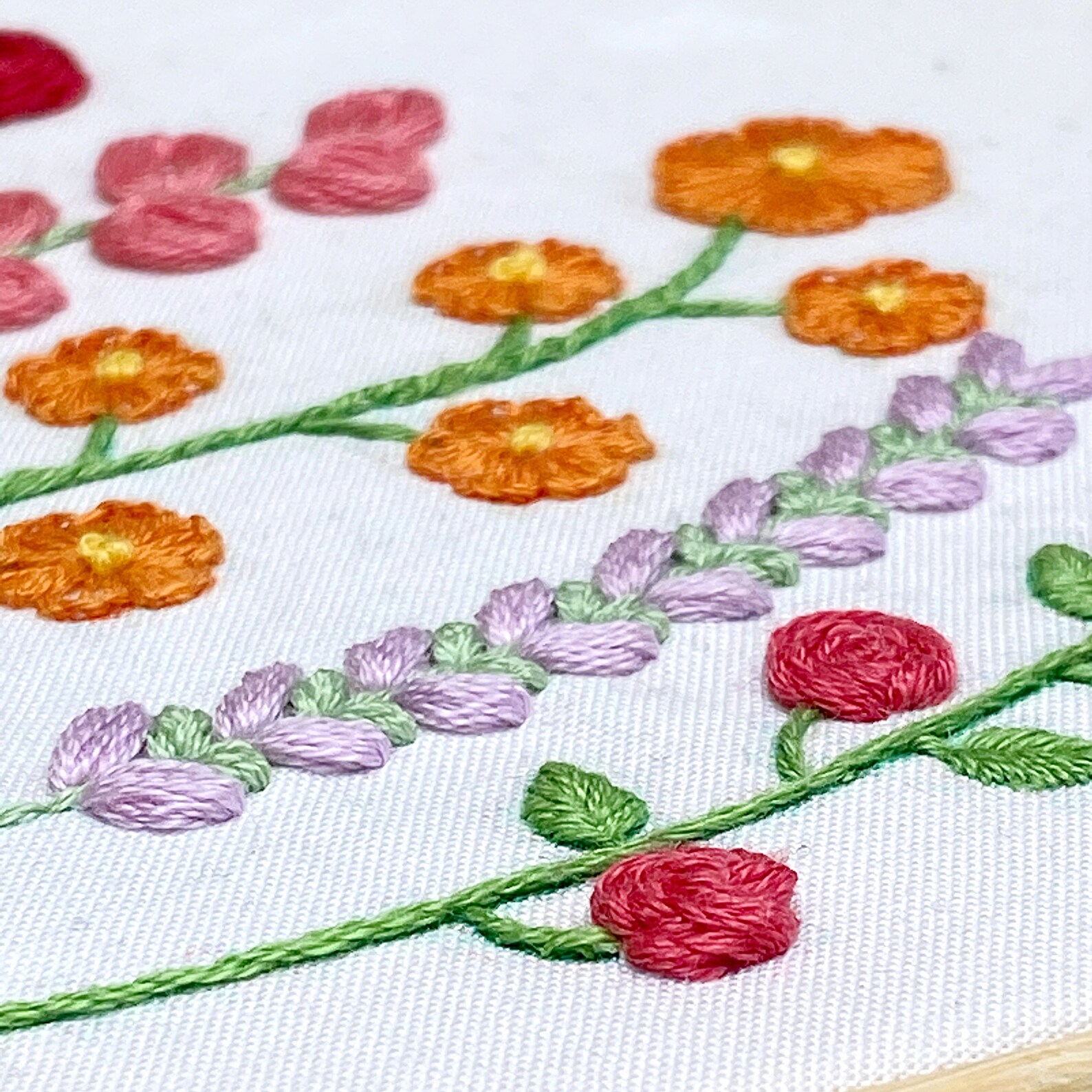 Beginner Three Dimensional Embroidery Kit, Blooming Flowers Kit, Modern ...