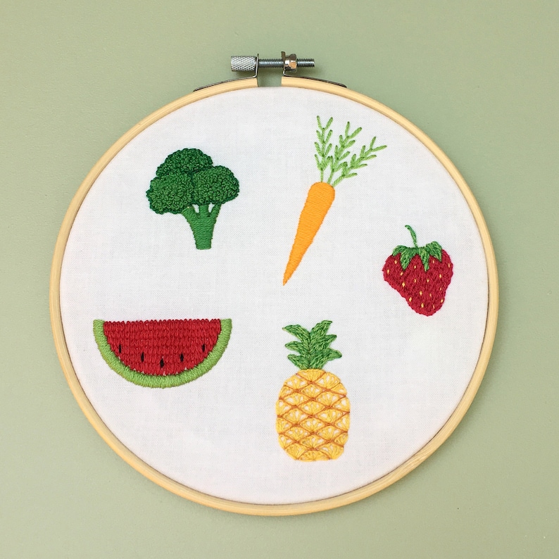 PDF Hand Embroidery Pattern Fruits and Vegetables Digital | Etsy