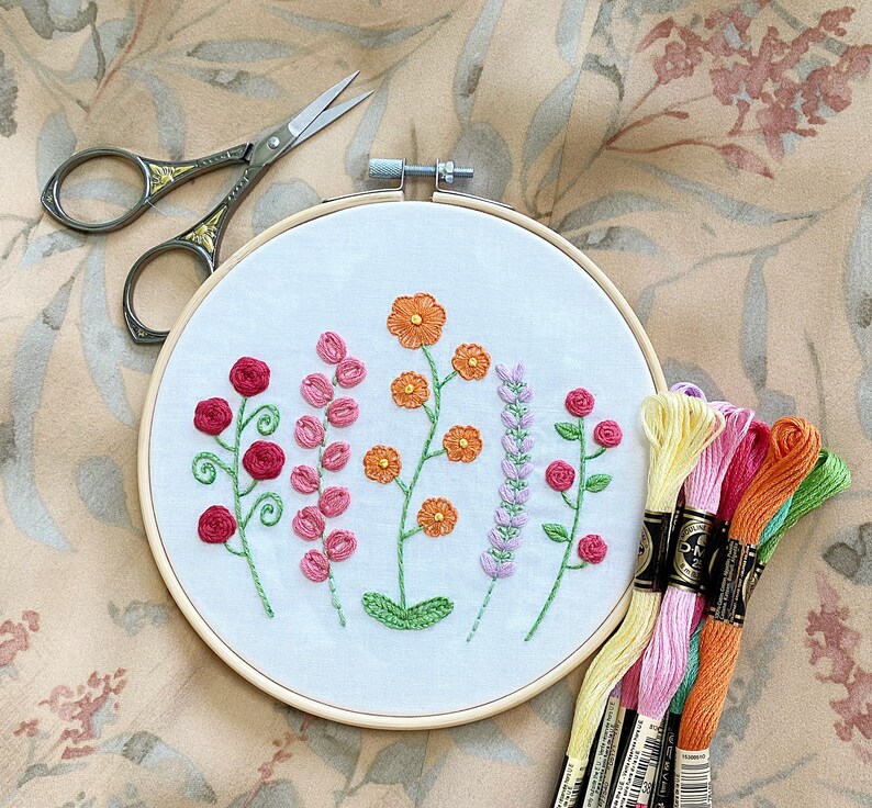 Beginner Three Dimensional Embroidery Kit, Blooming Flowers Kit, Modern ...