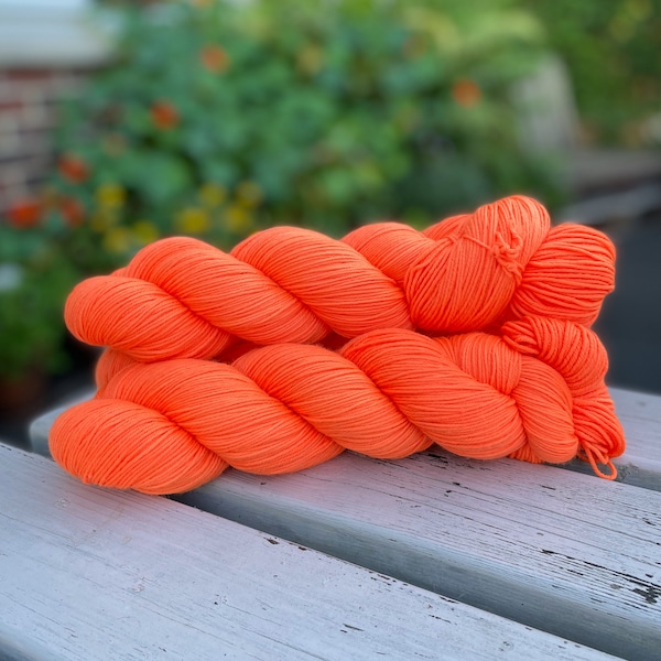 Neon Orange Yarn - Etsy