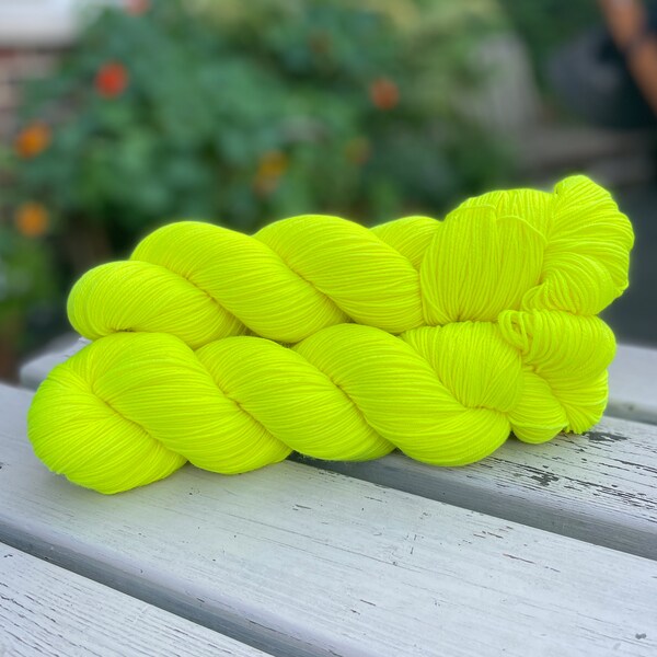 Yellow Neon Hand Dyed Yarn - Etsy