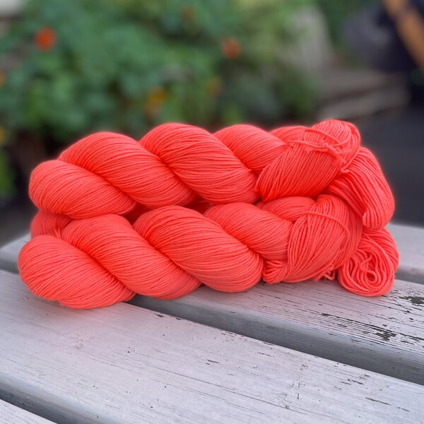Neon Orange Yarn - Etsy