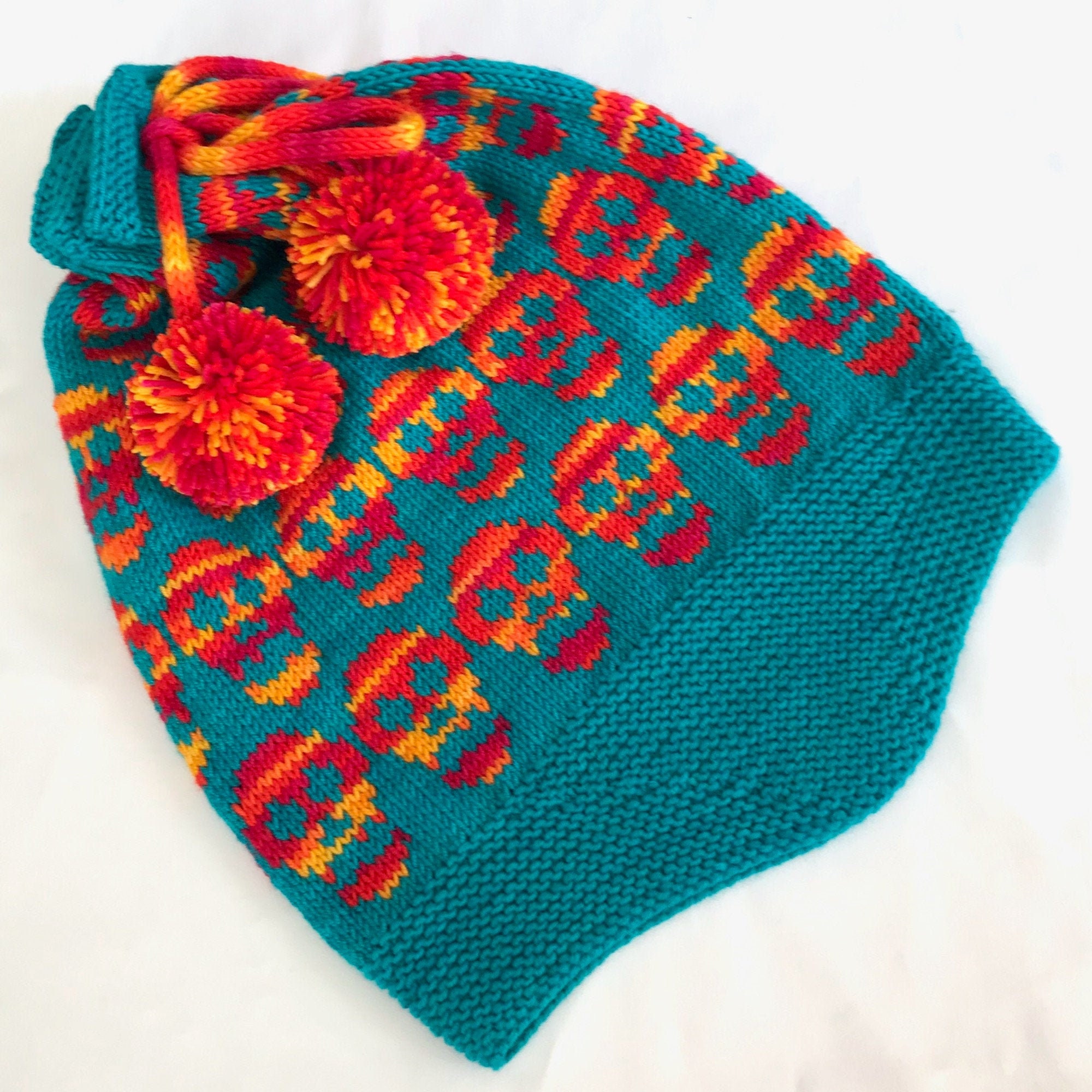 'Candy Skull' - Skull PDF Cowl Knitting Pattern for 4-ply/fingering ...