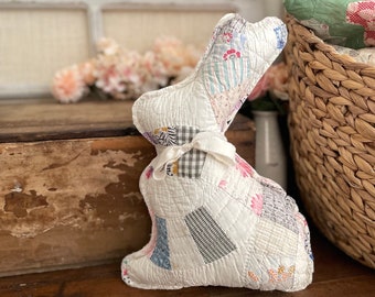 One Farmhouse Vintage Antique Repurposed Quilt Egg Bunny Pillow ...