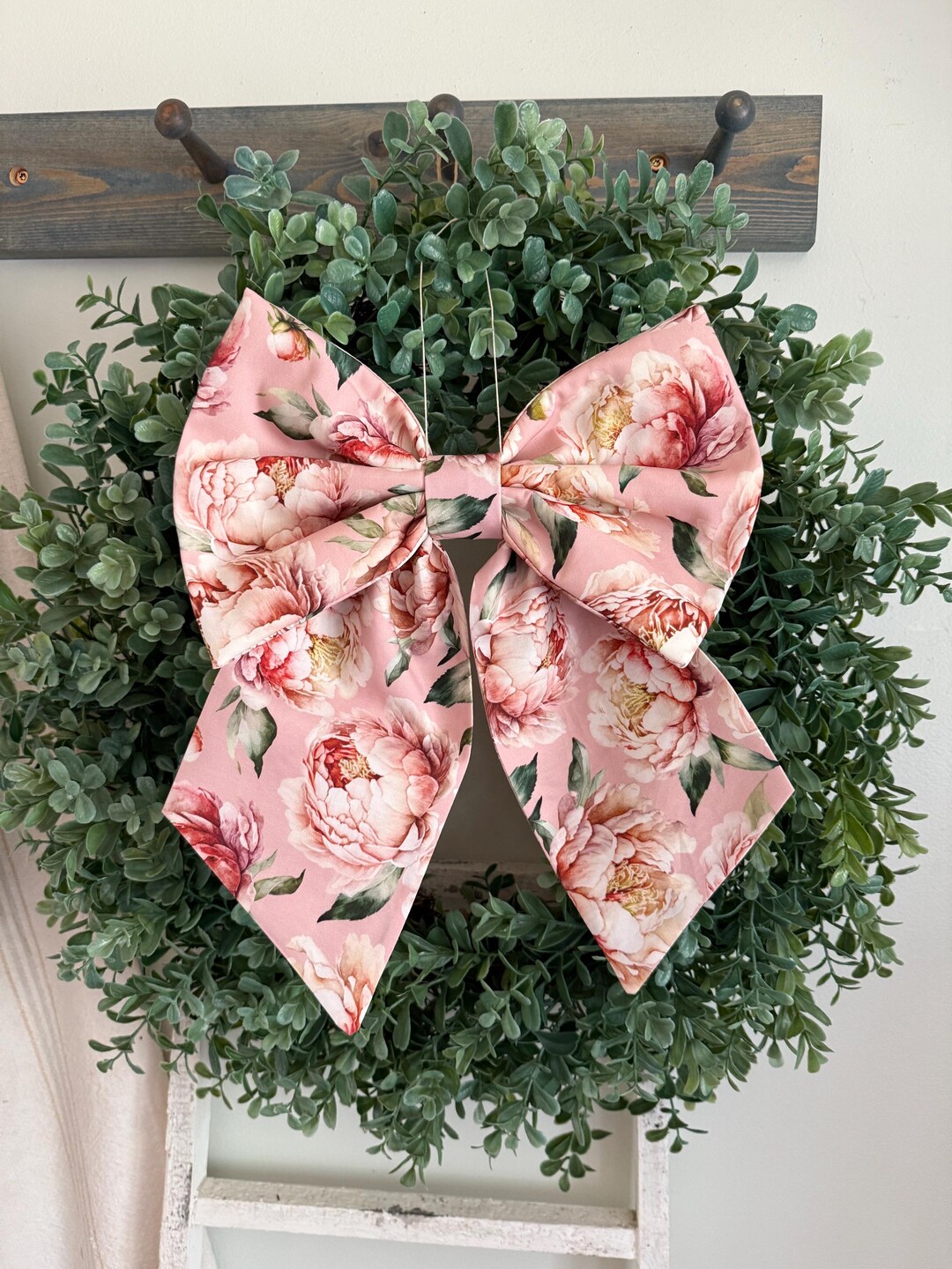 Medium Hanging Bow / Home Decor / Farmhouse / Peg Rack Hanger / Shabby ...