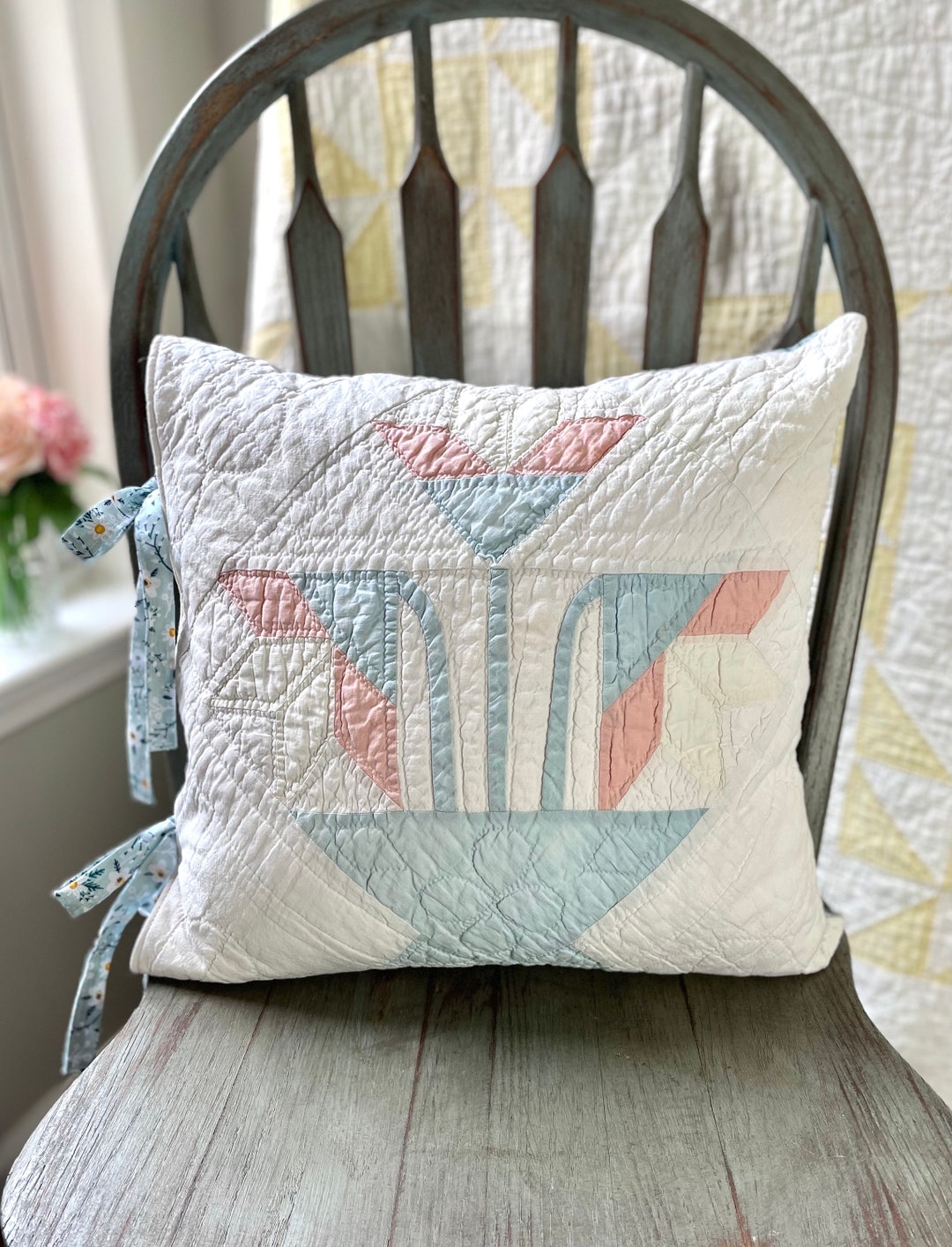 16 Farmhouse Vintage Antique Repurposed Quilt Throw PILLOW COVER / Home ...