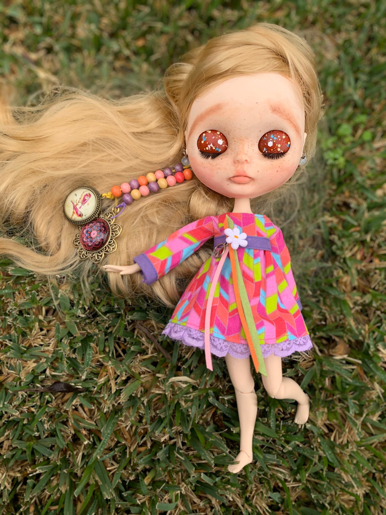 Kim hippie Blythe doll custom Blythe collector ooak doll | Etsy