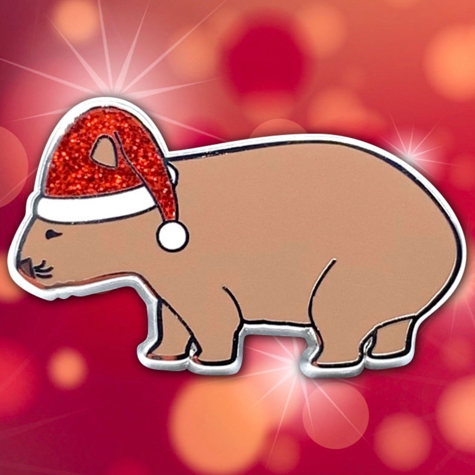 Wombat Santa Christmas Pin - Etsy Australia
