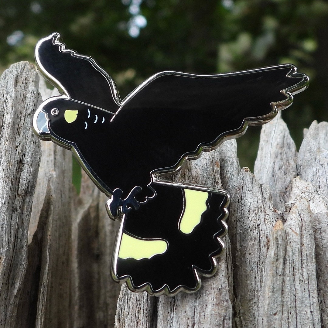 Yellow-tailed Black Cockatoo Pin - Etsy
