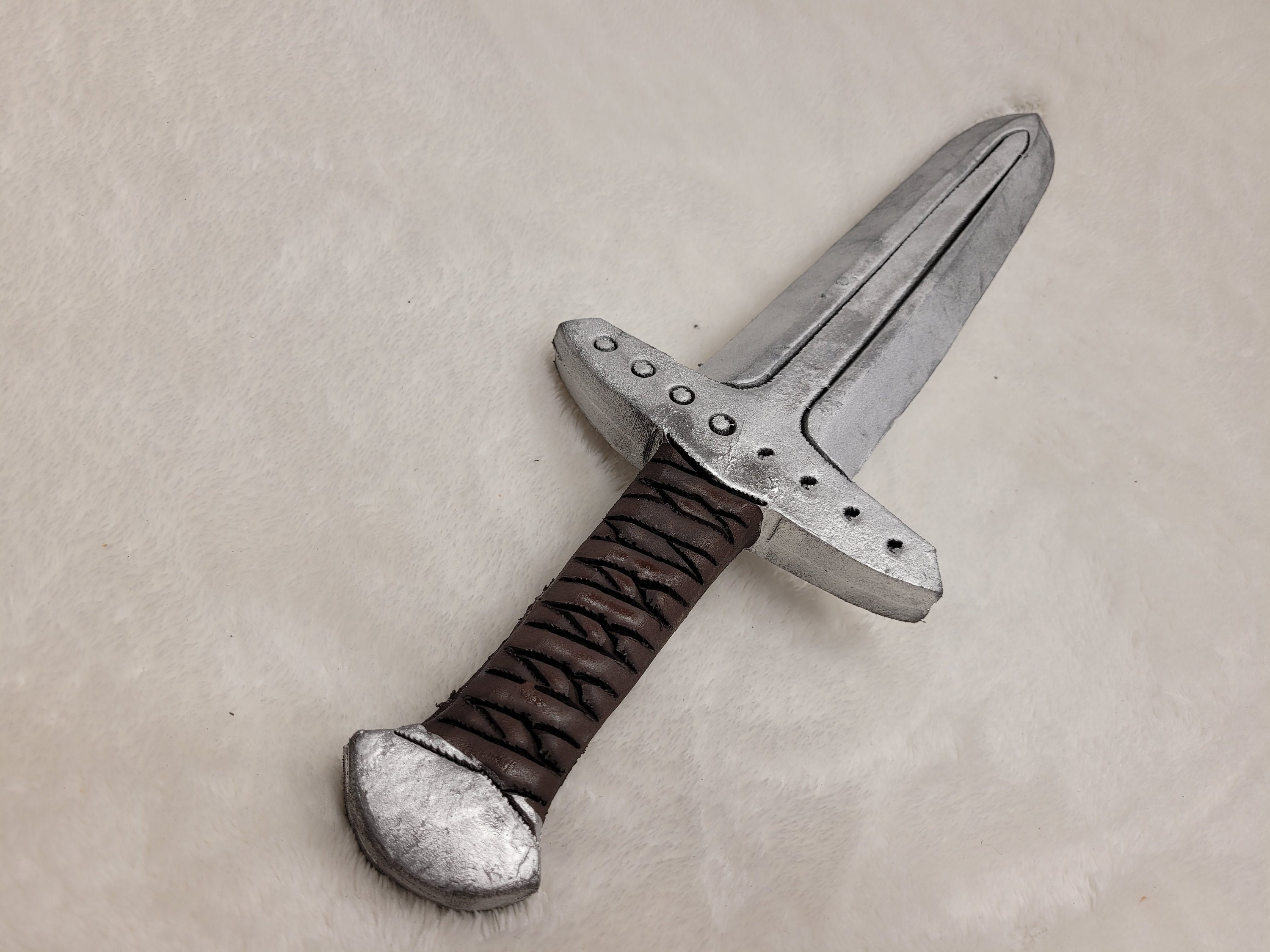 Dagger Larp Weapon With Engraved Symbols Foam, 12.5 Long Cosplay Boffer ...