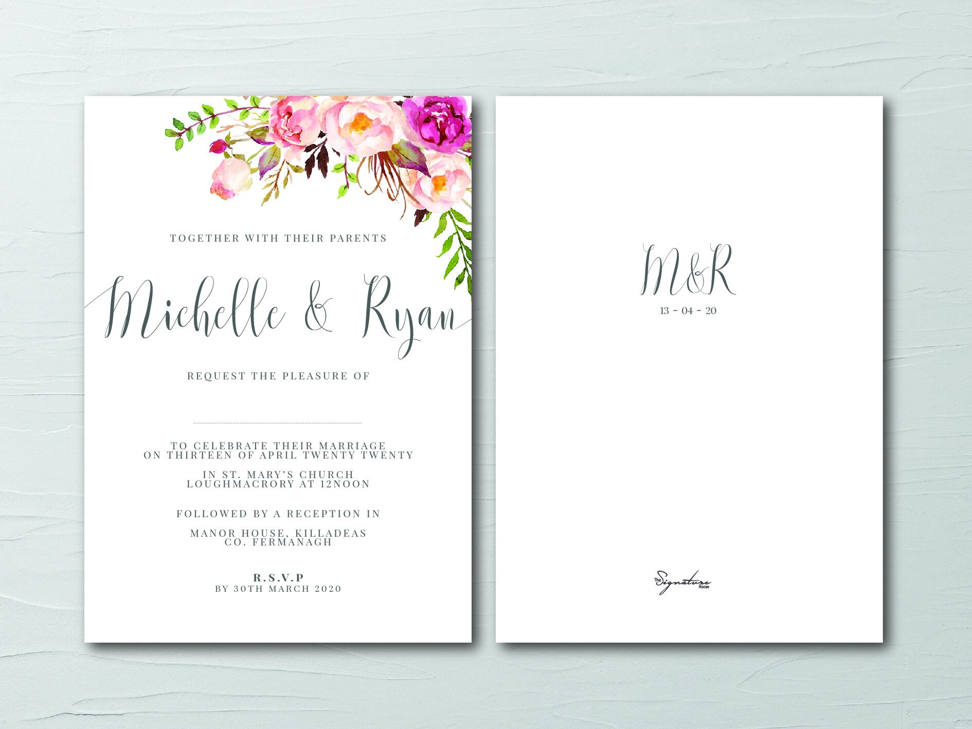 Pink Floral Wedding Invitations - Etsy