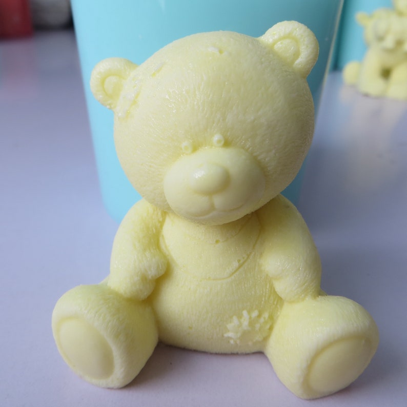 3D Cute Teddy Bear Soap Mold Candle Moulds Silicone Bear Soap Mold ...