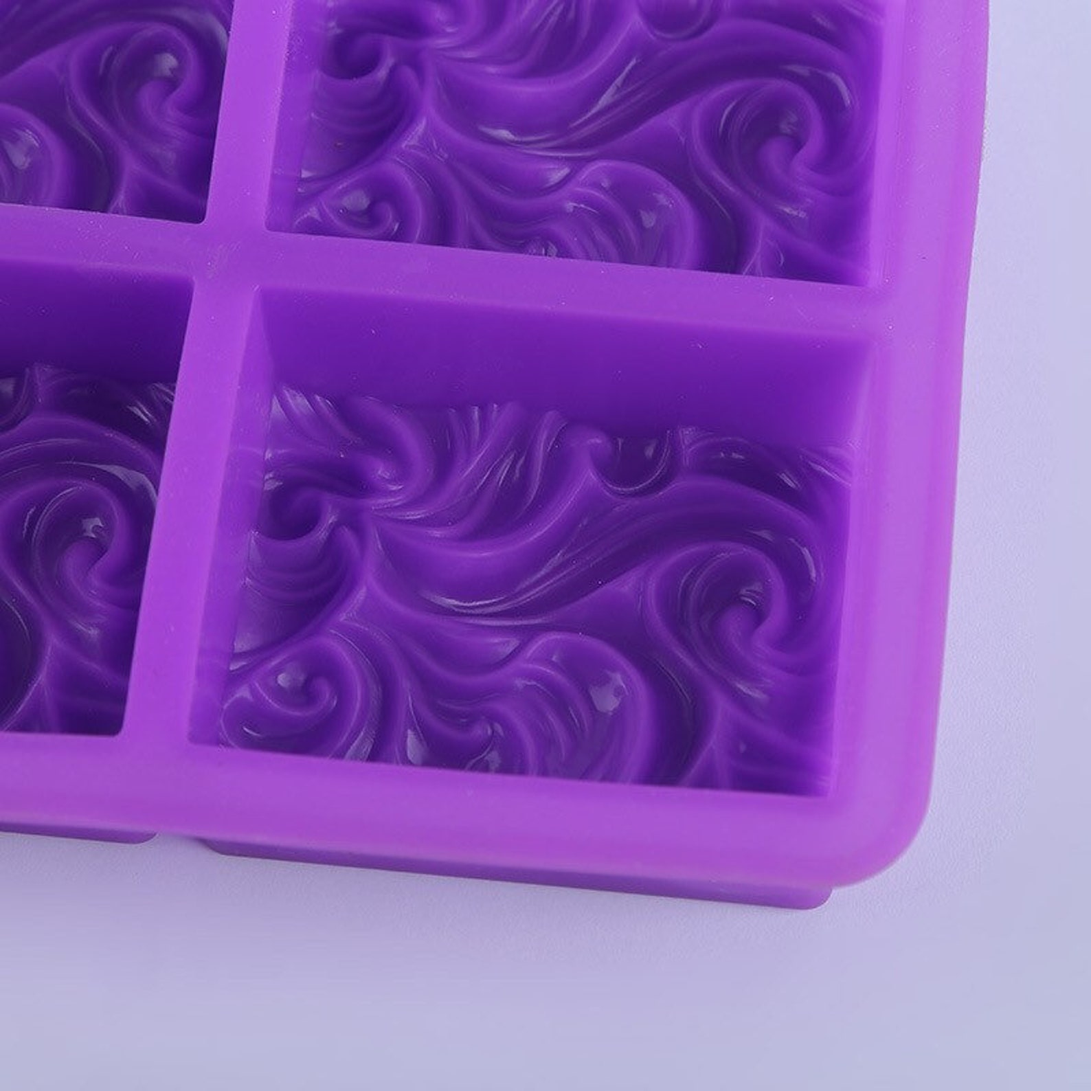 DIY Silicone Soap Mold 4-cavities 3D Wave Clouds Shape Silicone Soap ...
