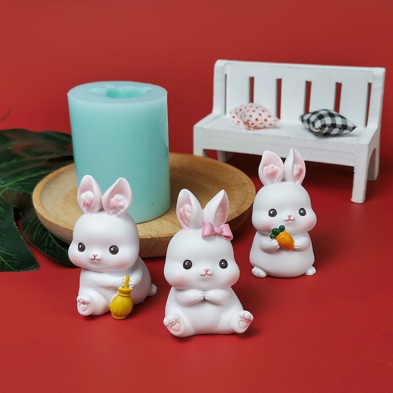 Mould Silicone Rabbit Molds Fondant Cute Bunny Mold Soap Molds - Etsy