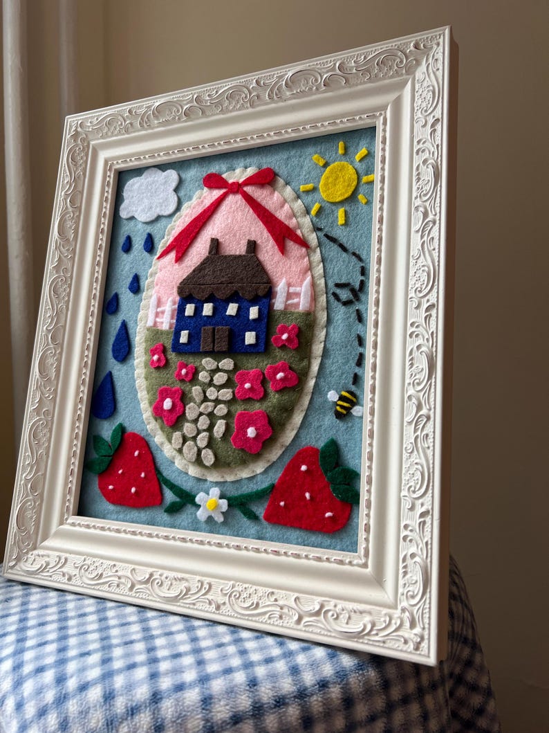 Handmade Felt House & Weather Framed Artwork - Etsy
