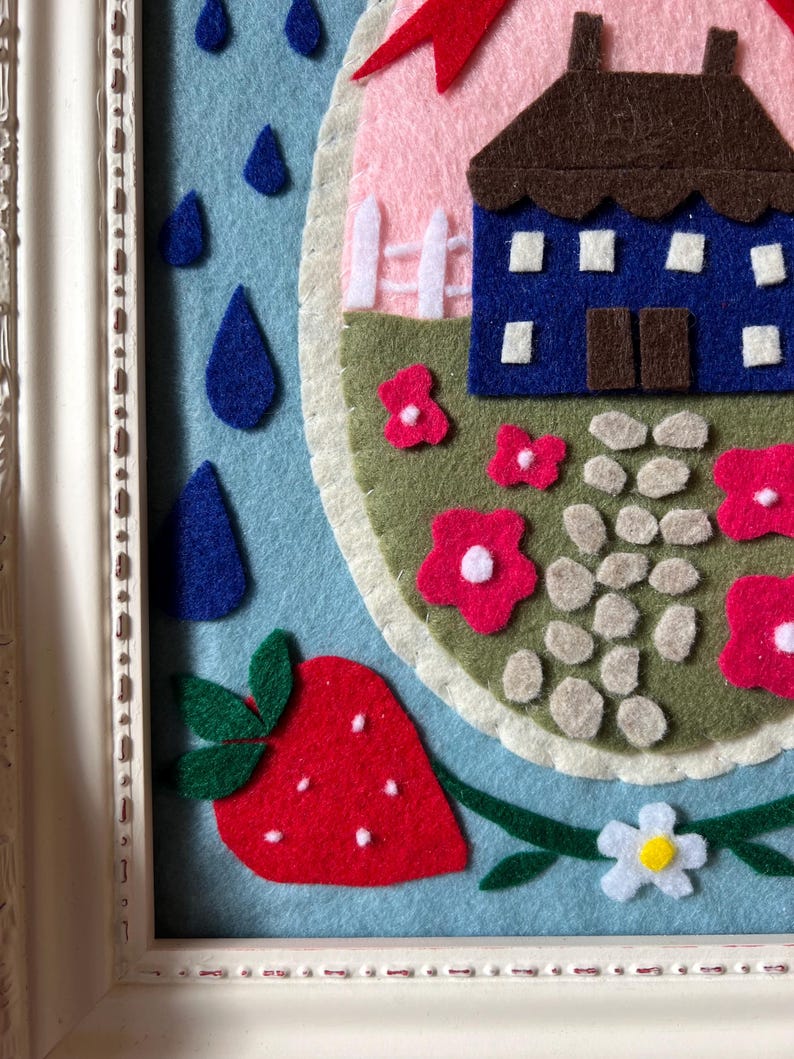 Handmade Felt House & Weather Framed Artwork - Etsy