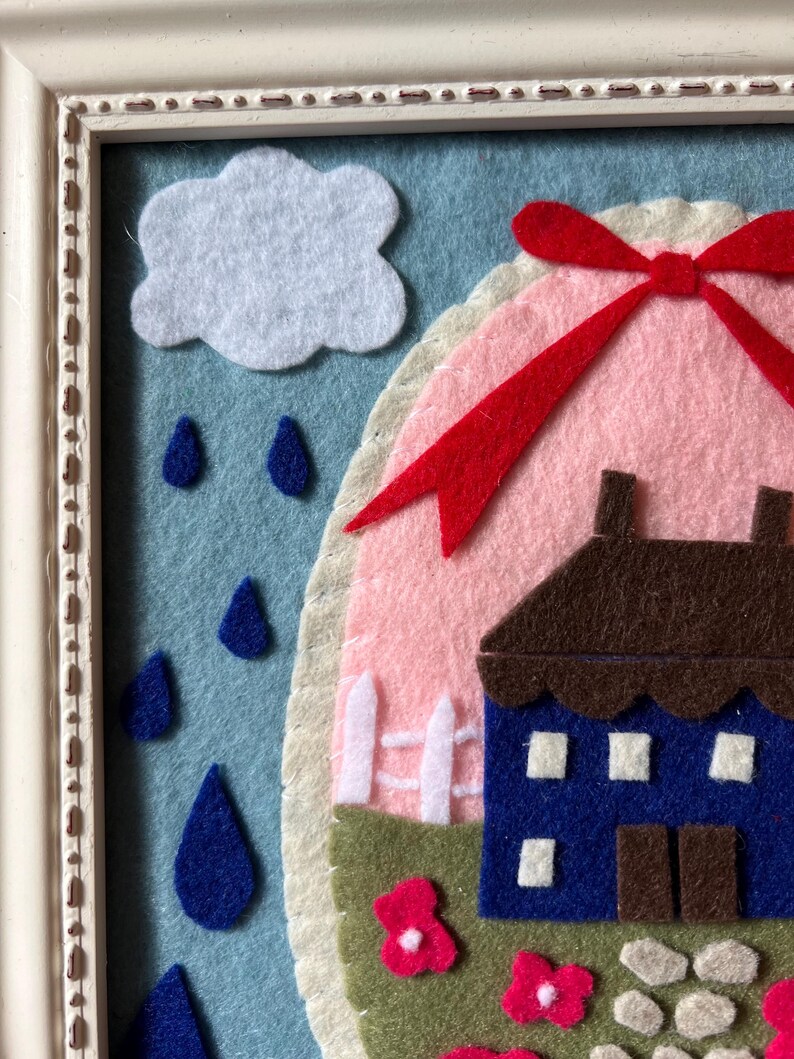 Handmade Felt House & Weather Framed Artwork - Etsy