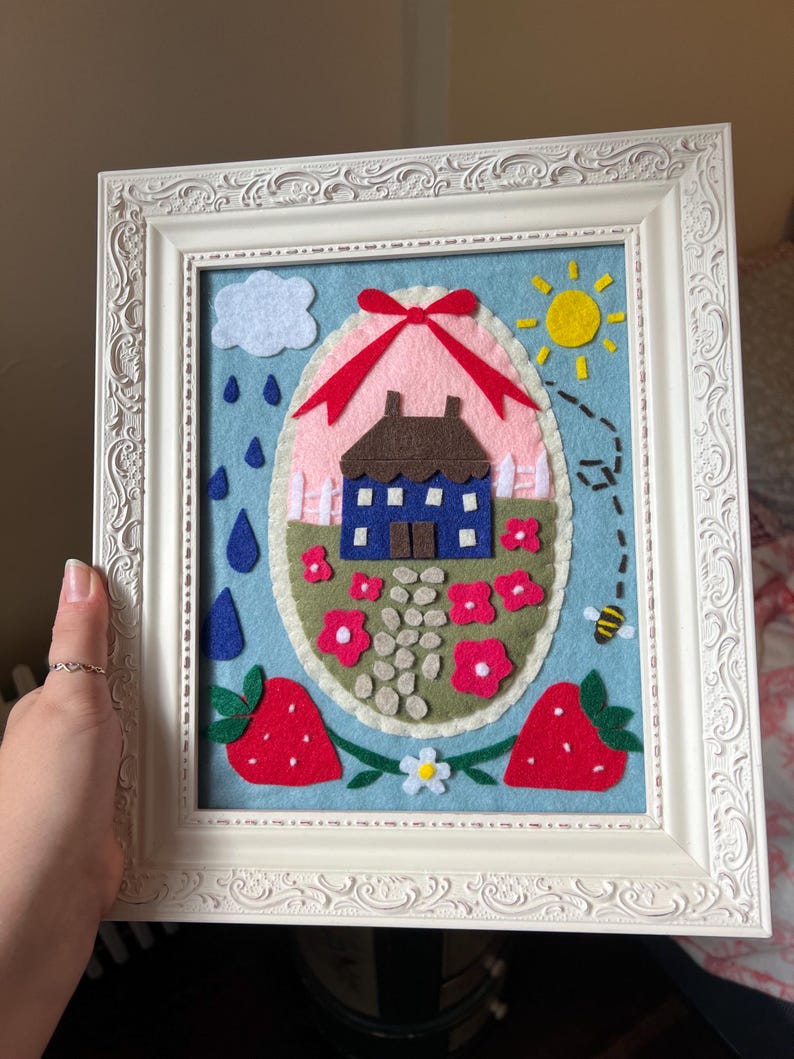 Handmade Felt House & Weather Framed Artwork - Etsy