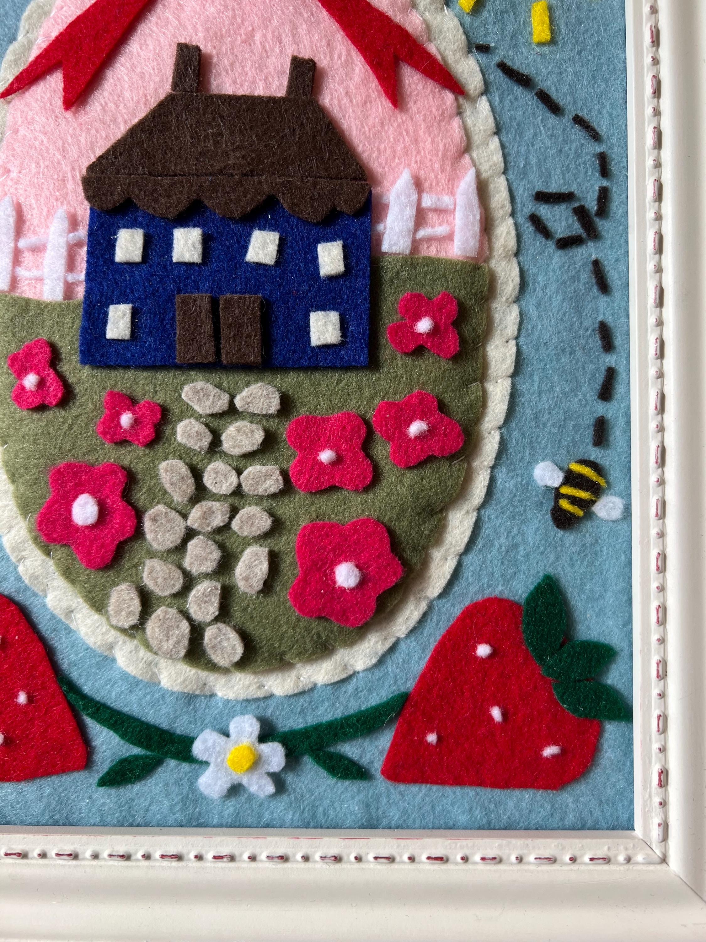 Handmade Felt House & Weather Framed Artwork - Etsy