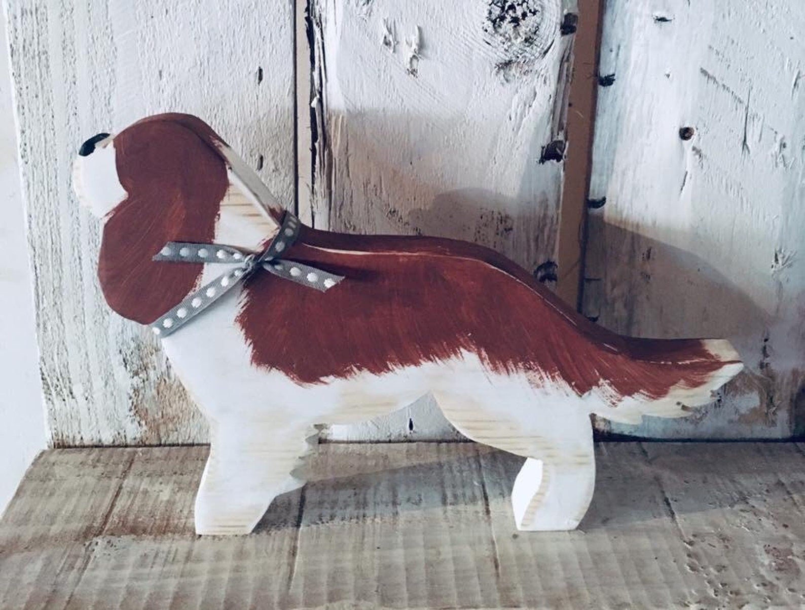 King Charles Cavalier Spaniel statue figurine wood dog | Etsy