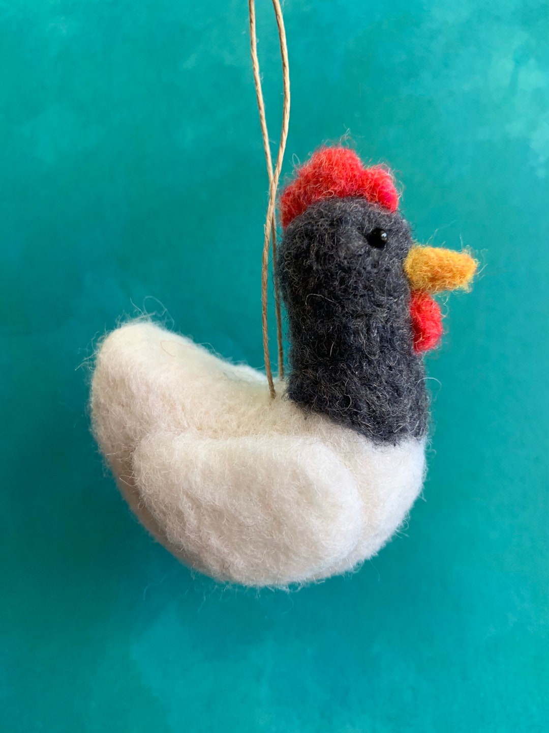 Needle Felted Wool Chicken Christmas Ornament - Etsy