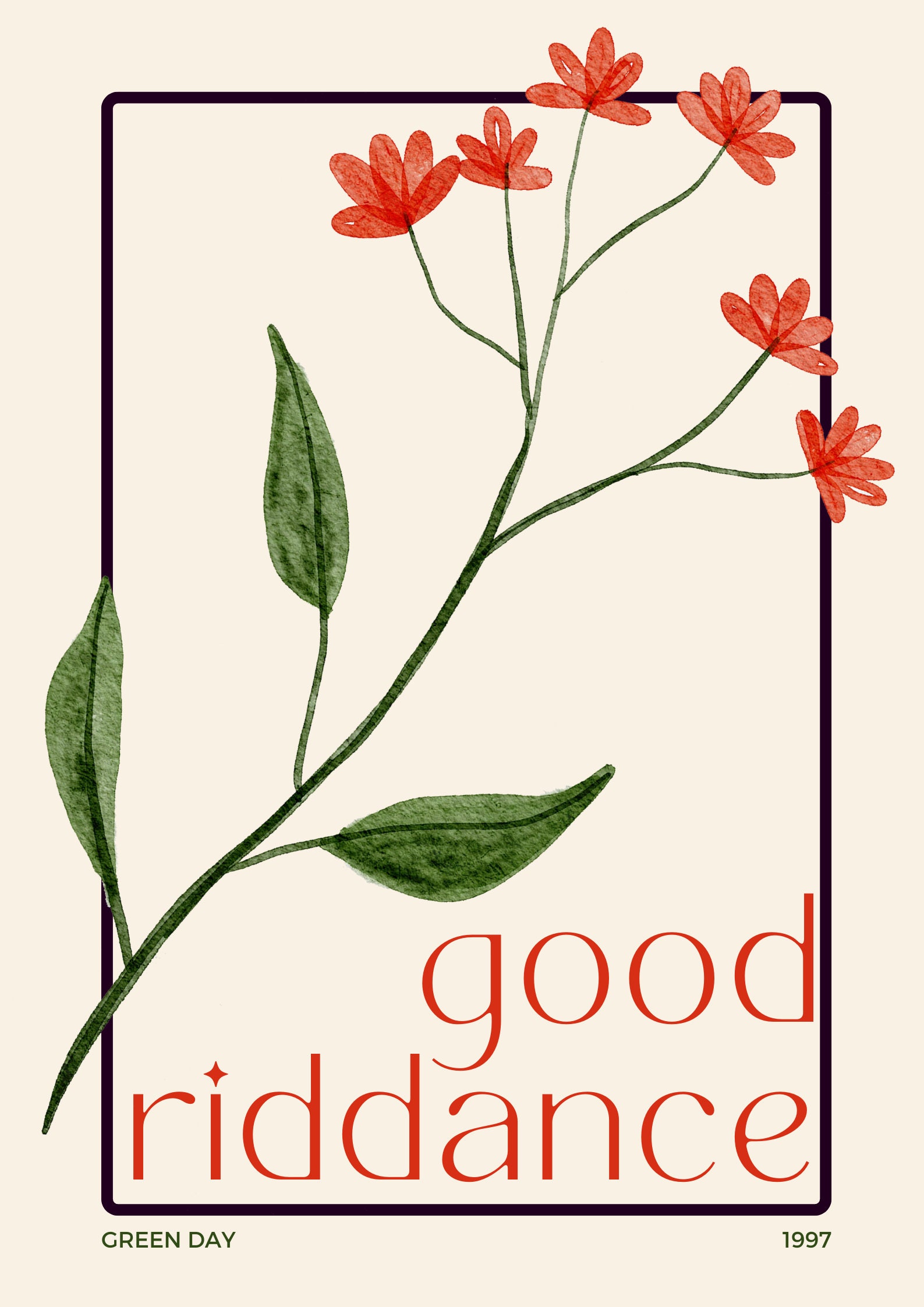 Green Day Inspired Digital Download Lyric Wall Art Print Good Riddance ...