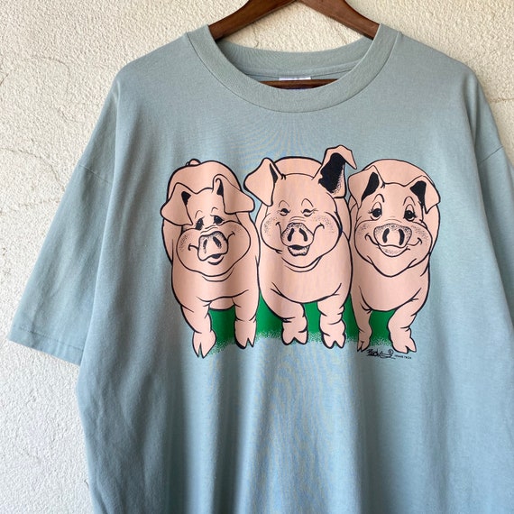 Vintage 90s Three Pigs Front/Back Graphic T-shirt - Gem