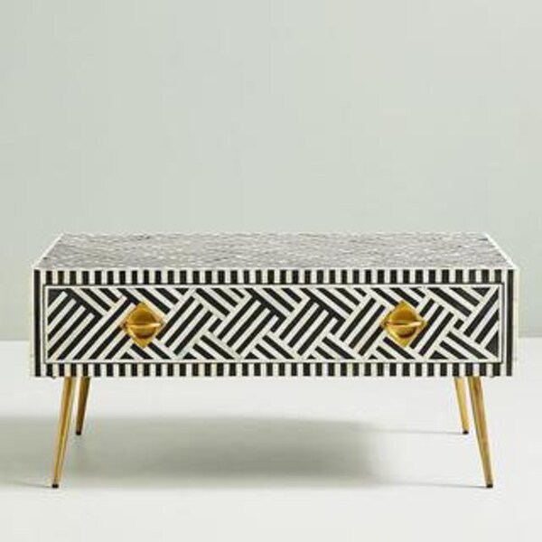 Bone Inlay End Table - Etsy