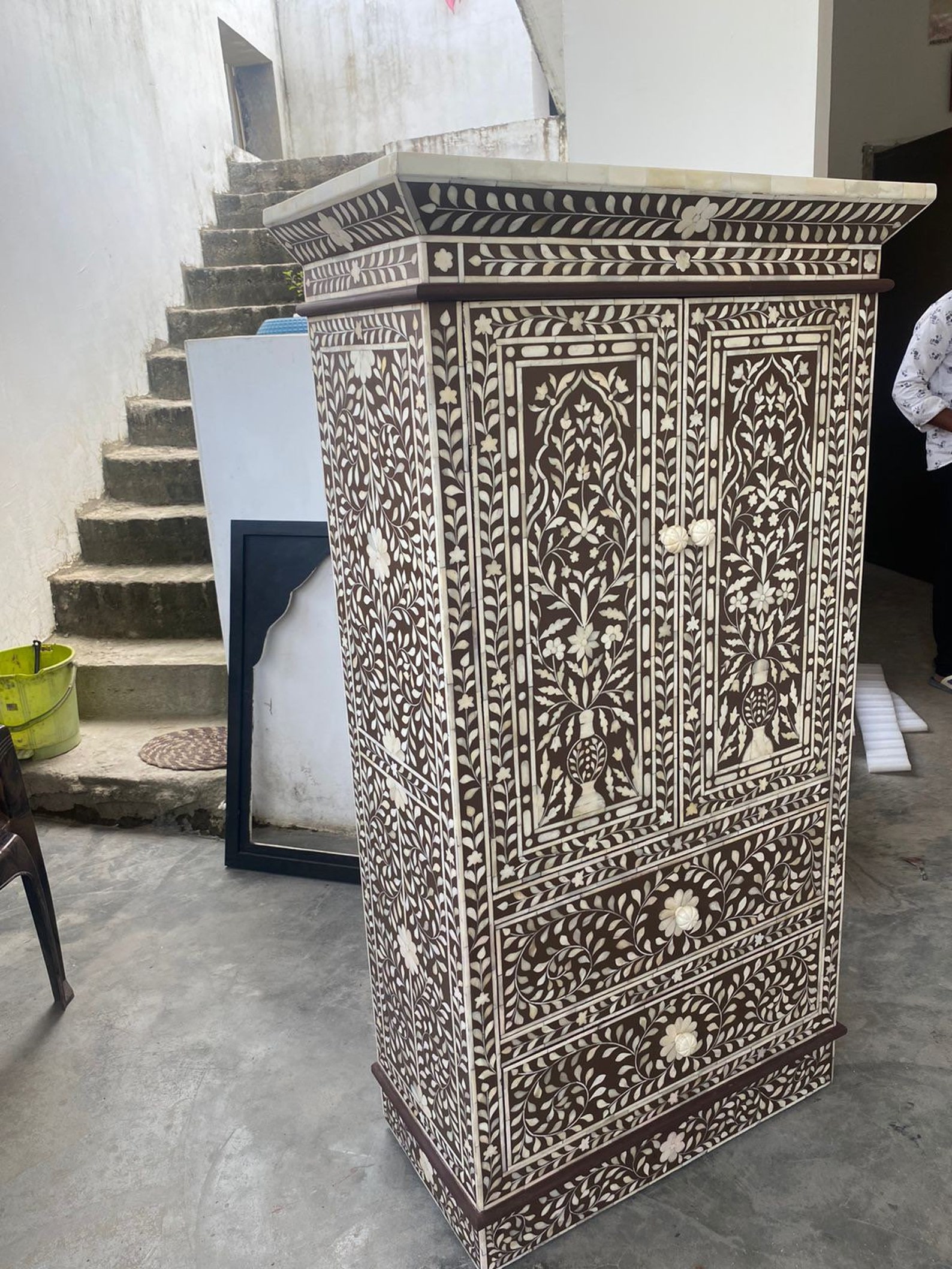 Wooden Armoires/ Bone Inlay Cabinet / Bedroom Furniture - Etsy