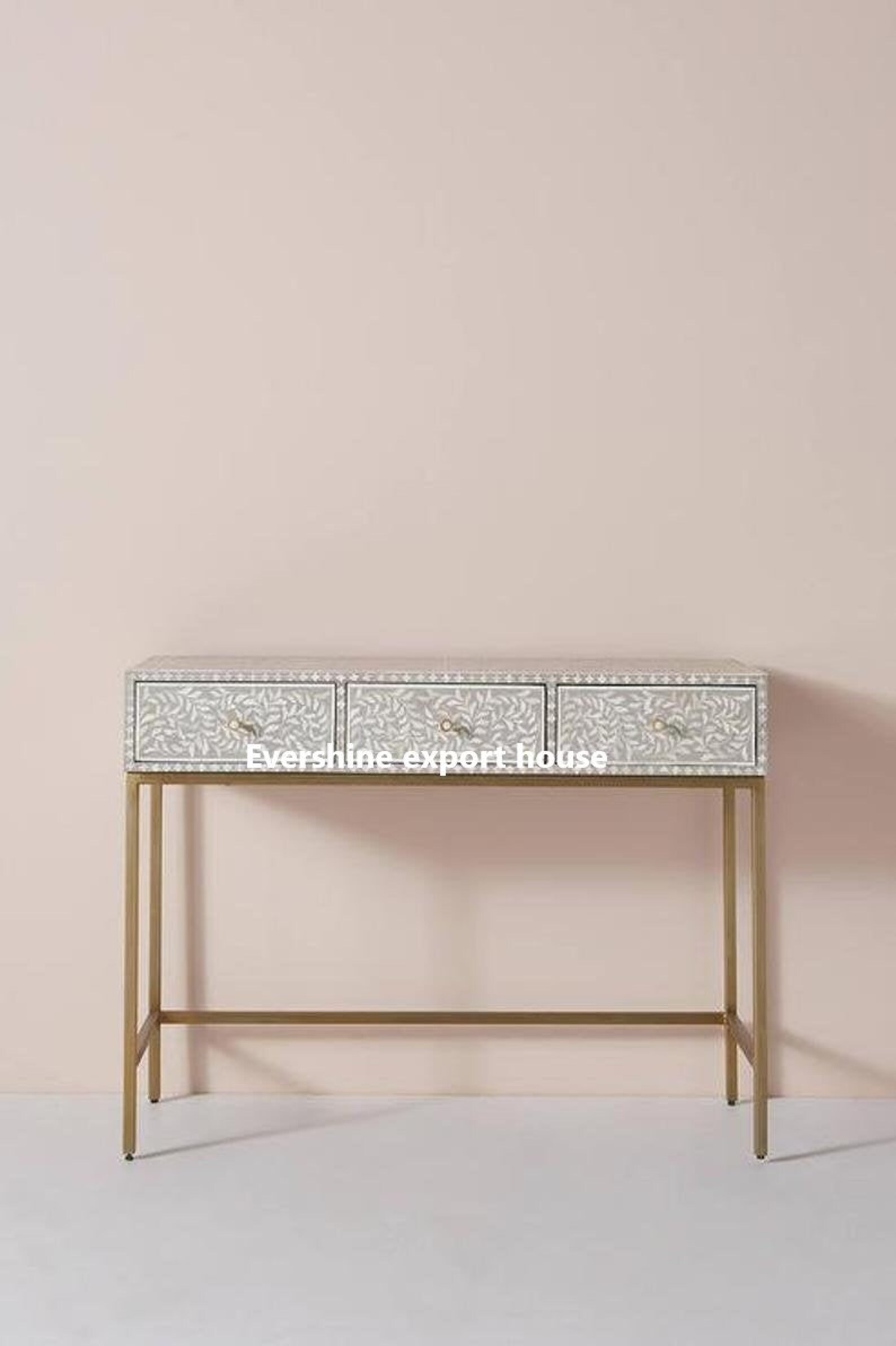 Decorative Table Wooden Console Table Vanity With Stool - Etsy