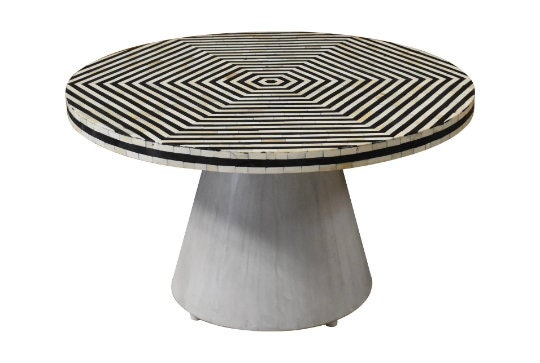 Dinning Room Table Bone Inlay Striped Design Wooden Coffee - Etsy