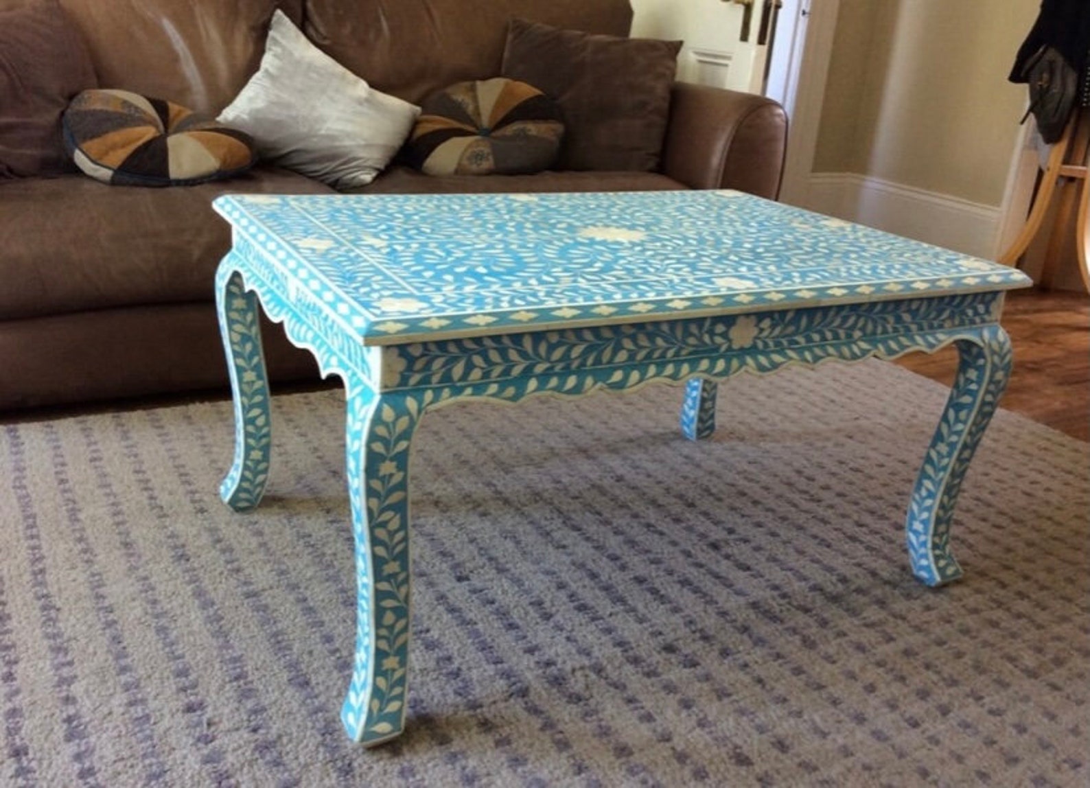 Modern Coffee Table Bone Inlay Livingroom Furniture Wooden - Etsy