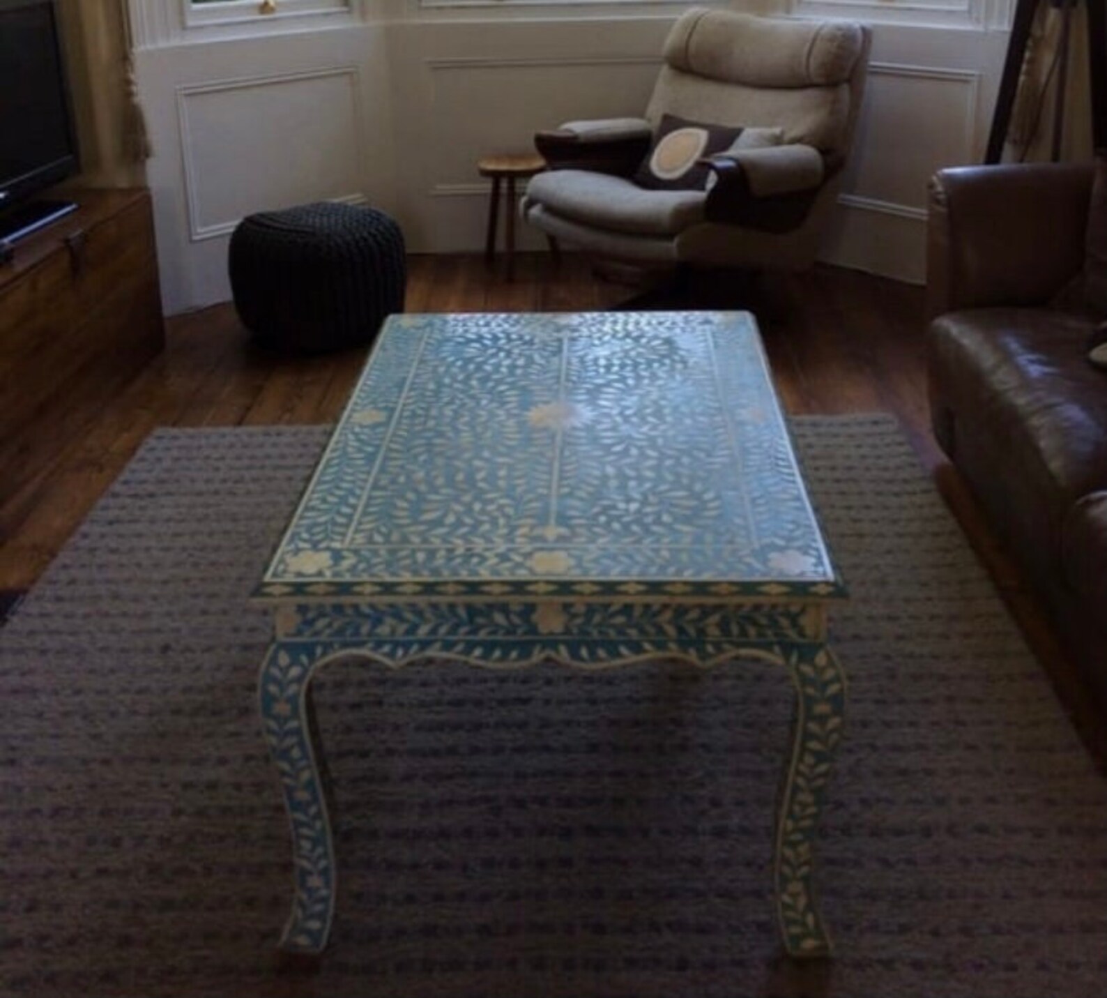 Modern Coffee Table Bone Inlay Livingroom Furniture Wooden - Etsy