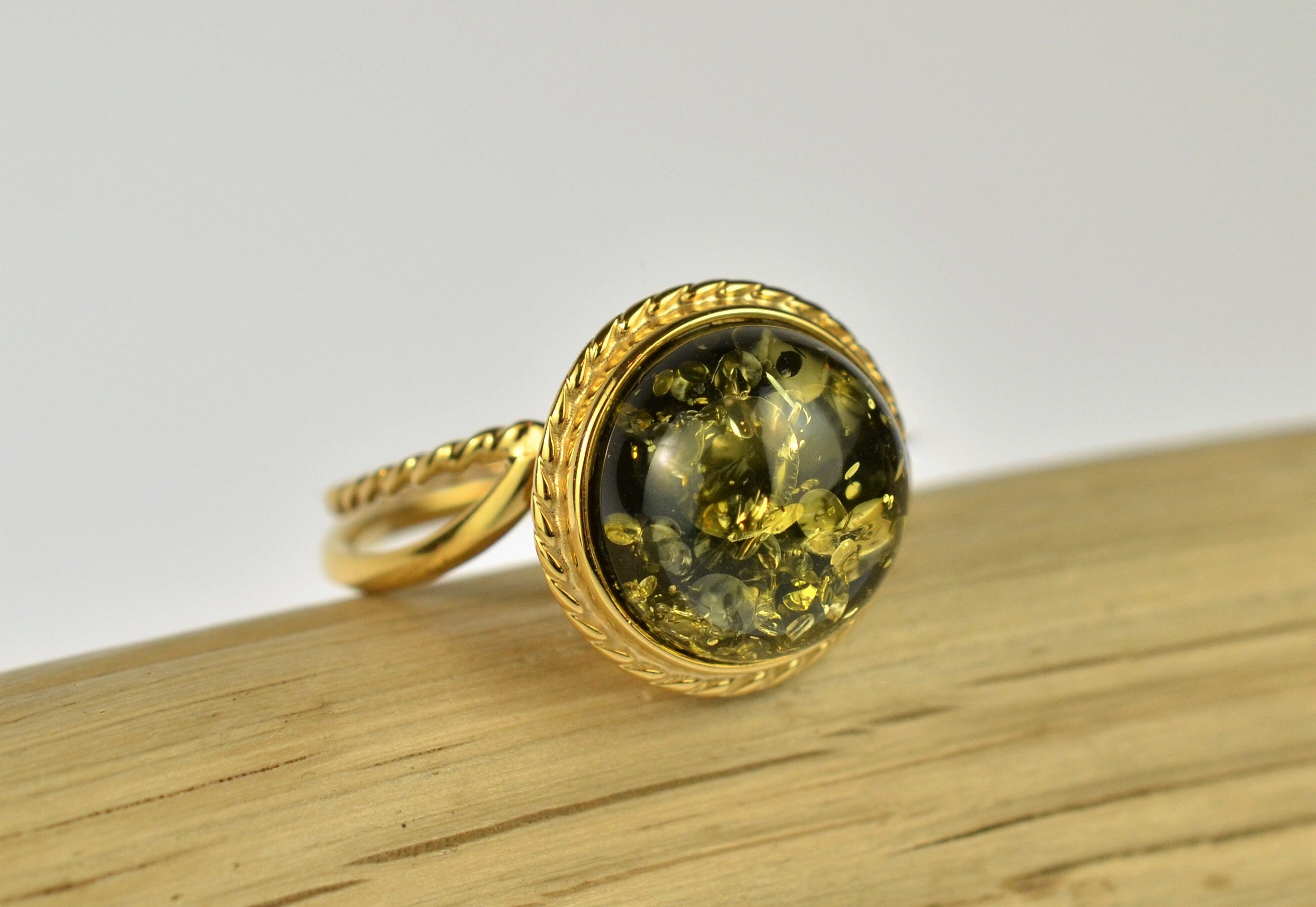 Elegant Green Amber Ring Genuine Baltic Amber Green Amber - Etsy