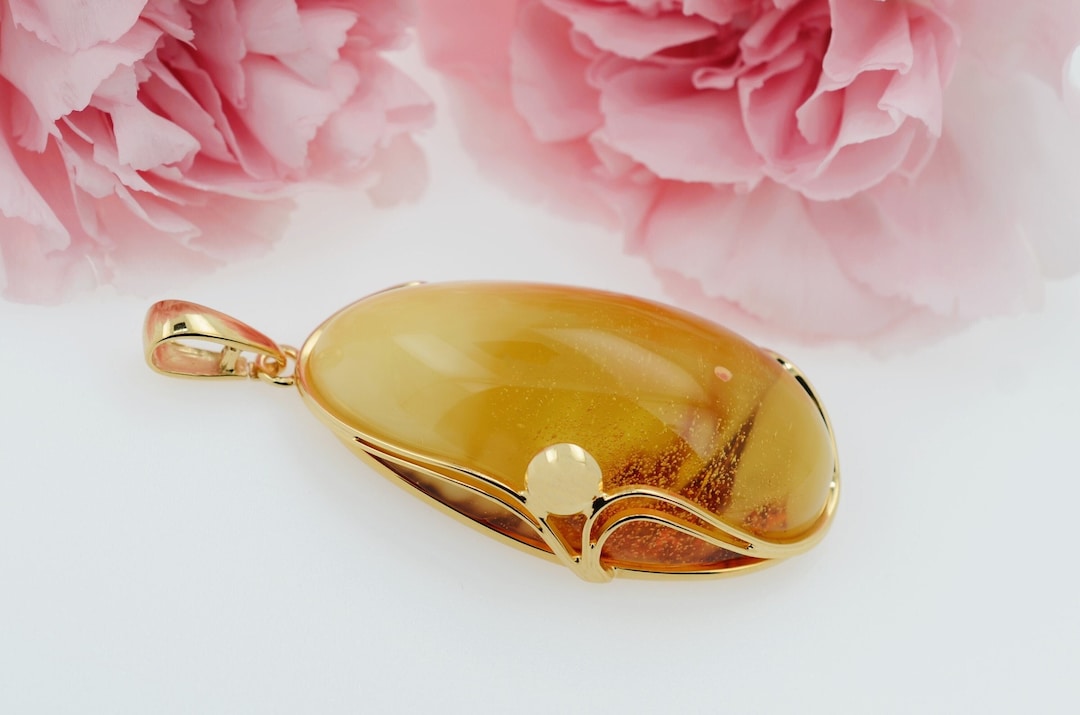 Unique Baltic Amber Pendant, Milky Amber Pendant, Large Amber Pendant ...