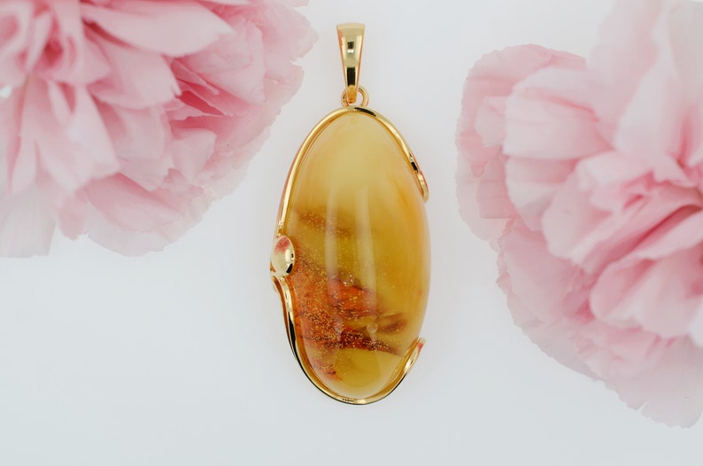 Unique Baltic Amber Pendant, Milky Amber Pendant, Large Amber Pendant ...